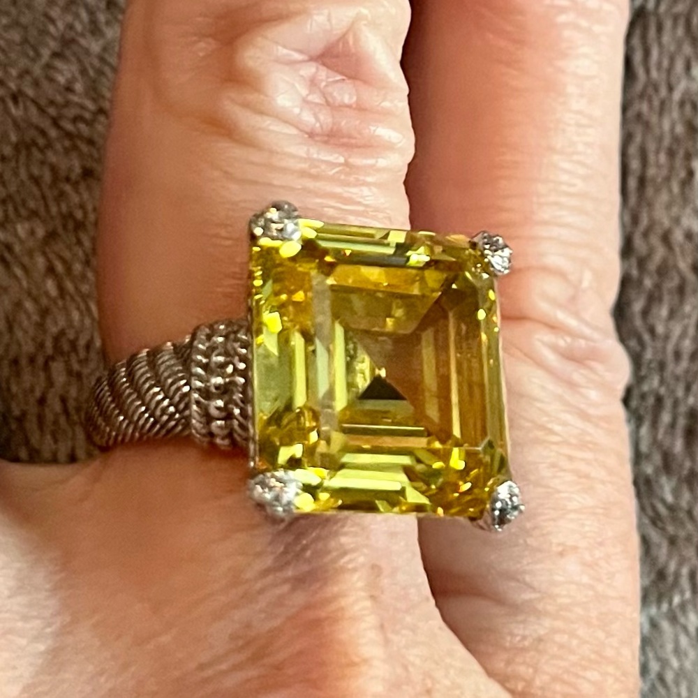 Judith Ripka Canary Yellow Quartz Ring, 925 - Gem